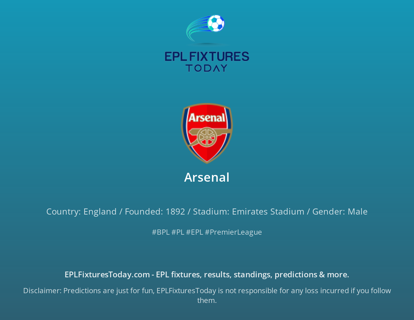 Arsenal - EPLFixturesToday.com