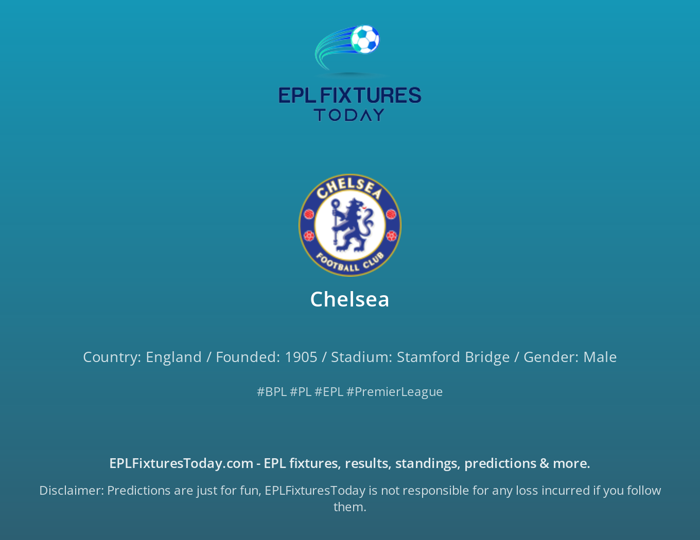 Chelsea - EPLFixturesToday.com