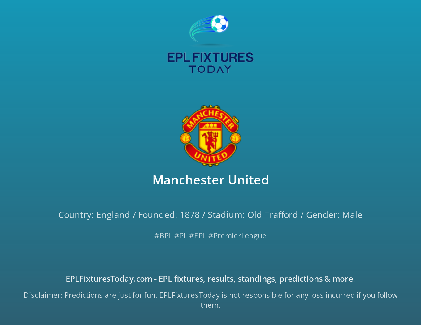 Manchester United - EPLFixturesToday.com