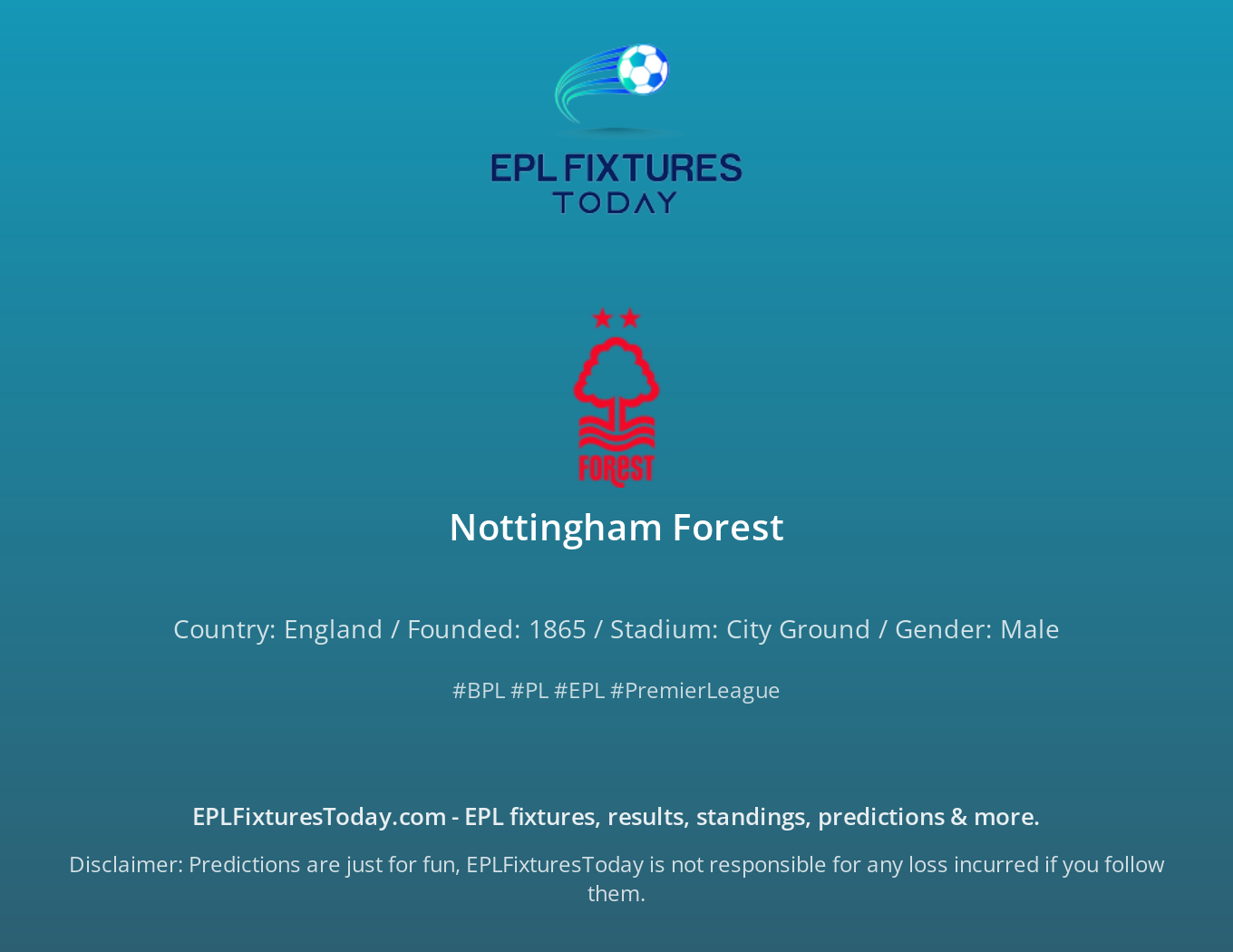 Nottingham Forest - EPLFixturesToday.com