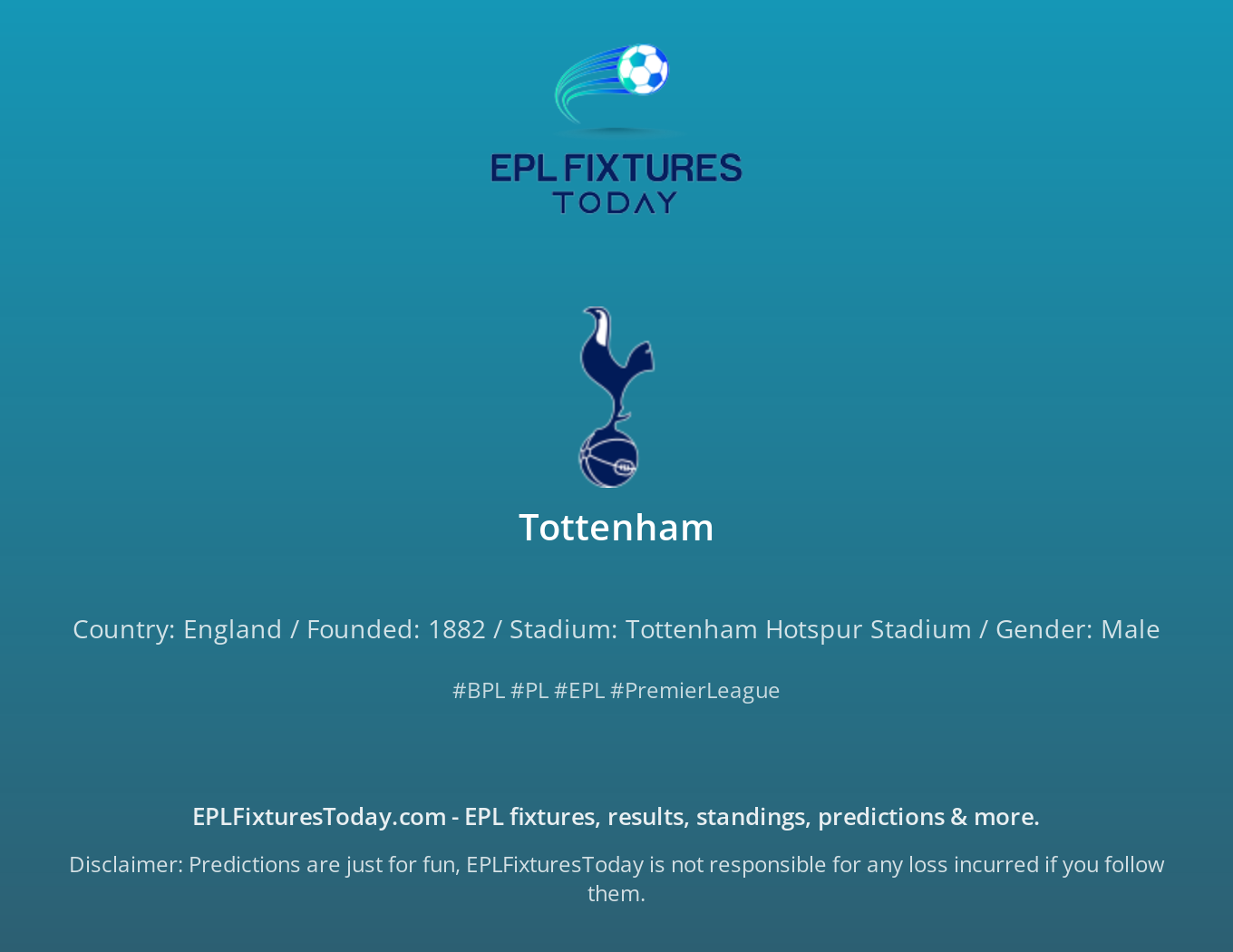 Tottenham - EPLFixturesToday.com